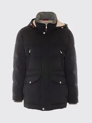 Brunello Cucinelli Padded Wool Parka With Detachable Hood - Black