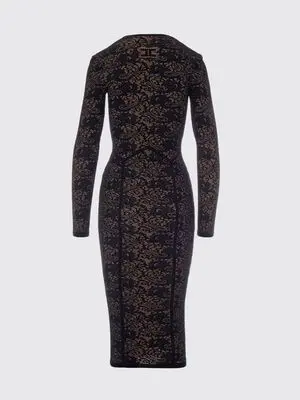 Elisabetta Franchi Lace Midi Sheath Dress With Cut-out Details