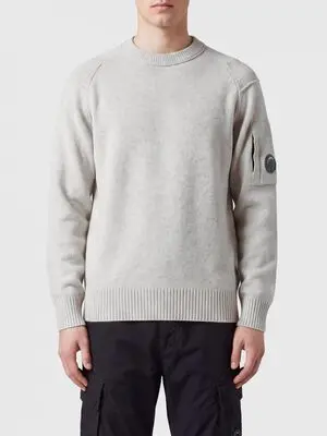 C.P. COMPANY Collared Long Sleeve Sweater - White