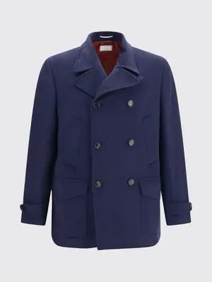 Brunello Cucinelli Double-breasted Caban Coat In Pure Merino Wool With Lapels