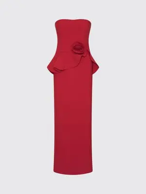 ROTATE BY BIRGER CHRISTENSEN Off-the-shoulder Crêpe Sheath Gown With Flower Detail - Red