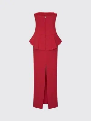 ROTATE BY BIRGER CHRISTENSEN Off-the-shoulder Crêpe Sheath Gown With Flower Detail - Red