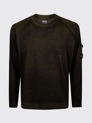 C.P. COMPANY Wool Crewneck Jumper With Long Sleeves And Patch Pocket - Brown