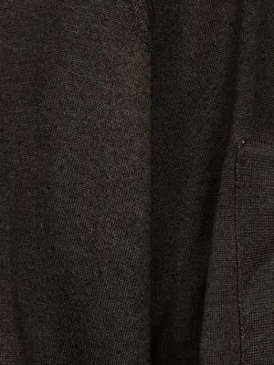 C.P. COMPANY Wool Crewneck Jumper With Long Sleeves And Patch Pocket - Brown