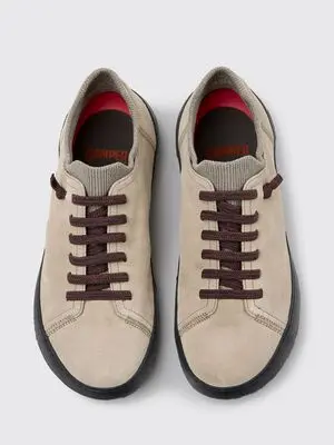 Camper Peu Serra Suede Slip-on Sneakers With Elastic Laces - Beige