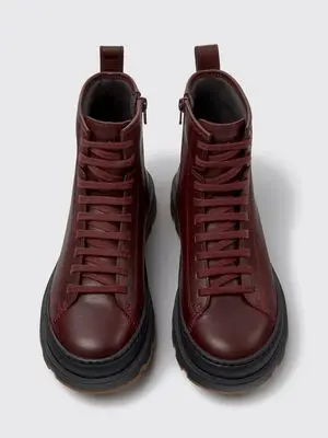 Camper Brutus+ Combat Boots In Calfskin With Side Zip And Lug Sole