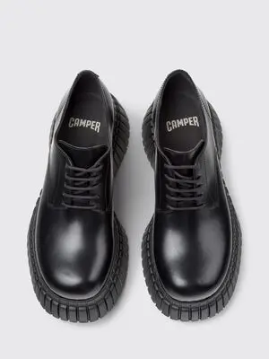 Camper Brushed Leather Derby Shoes With Block Heel And Xl Extralight® Sole