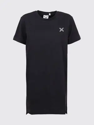 Kenzo Cotton T-shirt Mini Dress With Sequins And Asymmetrical Hem