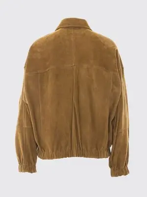 Brunello Cucinelli Suede Bomber Jacket With Concealed Fastening - Green