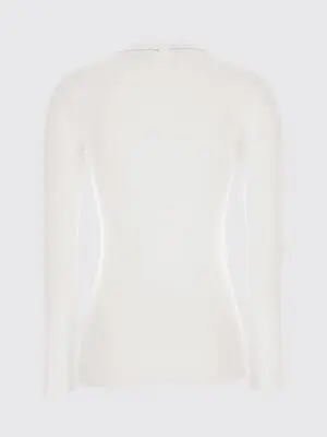 Brunello Cucinelli Long-sleeved Cotton T-shirt With Monili Embroidery - White