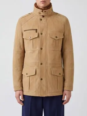 Brunello Cucinelli Shearling Utility Jacket With High Neck And Patch Pockets