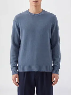 Brunello Cucinelli Alpaca Wool Blend Crewneck Jumper - Blue