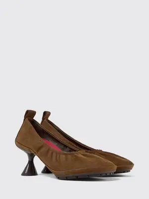 Camper Right Left Nubuck Court Shoes With Medium Spool Heel