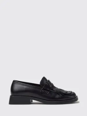 Camper Twins Smooth Leather Penny Loafers With Fringes And Xl Extralight® Sole - Black