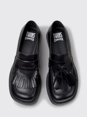 Camper Twins Smooth Leather Penny Loafers With Fringes And Xl Extralight® Sole