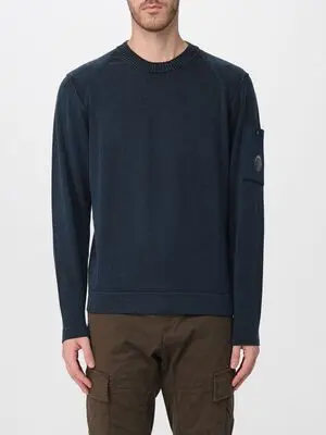 C.P. COMPANY Crew Neck Pure Wool Jumper With Patch Pocket