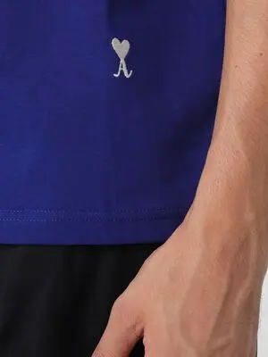 AMI Paris Cotton T-shirt With Slogan And Embroidered Logo
