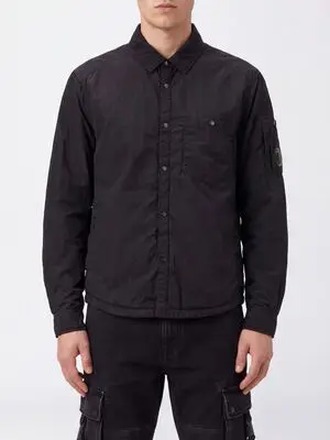 C.P. COMPANY Recycled Nylon Zip-up Shirt Jacket With Classic Collar - Black