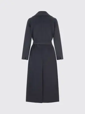 Max Mara Long Belted Pure Wool Robe Coat - Ink