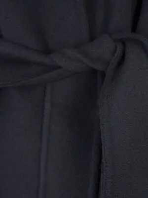 Max Mara Long Belted Pure Wool Robe Coat - Ink