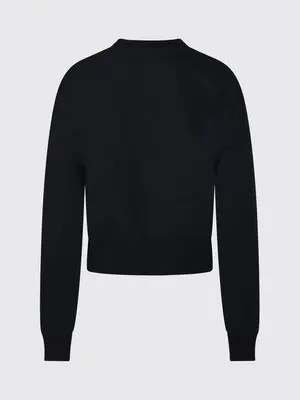 AMI Paris Crewneck Sweatshirt With Embroidered Logo - Black