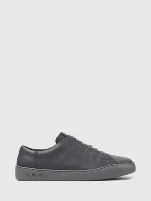 Camper Peu Touring Slip-on Sneakers In Calfskin Leather With Elastic Laces - Grey