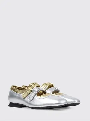 Camper Casi Myra Bi Laminated Leather Mary Jane Ballerinas With Double Strap