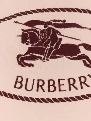 Burberry Crewneck Cotton T-shirt With Contrasting Ekd Logo - Pink