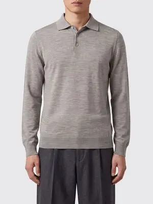 Brunello Cucinelli Long-sleeved Knit Cashmere Polo Shirt
