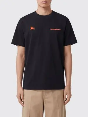 Burberry Cotton T-shirt With Graphic Print And Contrasting Logo
