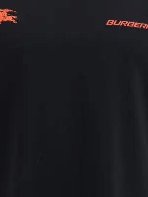 Burberry Cotton T-shirt With Graphic Print And Contrasting Logo