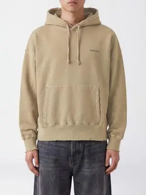 GOLDEN GOOSE Cotton Hoodie With Contrasting Embroidered Logo - Sage