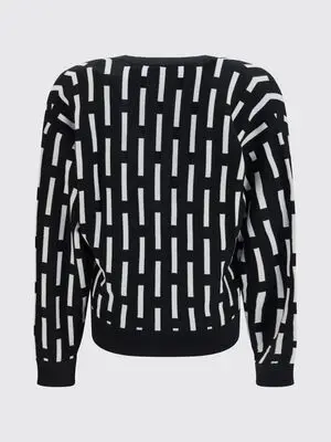 Versace Abstract All-over Pattern Wool Cardigan With V-neck