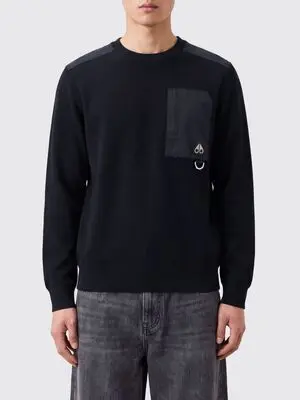 Moose Knuckles Crewneck Cotton-blend Sweatshirt With Zip Pocket