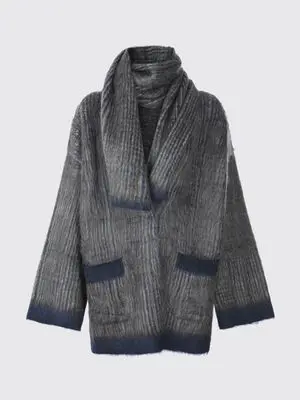 Brunello Cucinelli Abstract Pattern Mohair Wool Blend Robe Cardigan