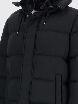 Herno Quilted Ultralight Nylon Short Down Jacket With Hood - Black