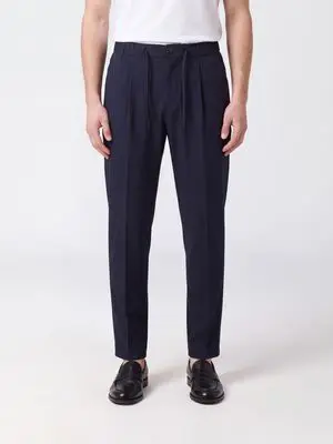 Herno Straight-leg Technical Fabric Trousers With Elasticated Drawstring Waist - Navy