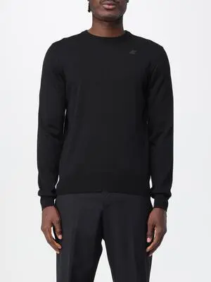 K-WAY Pure Wool Slim Fit Crew Neck Jumper - Black