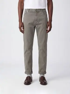 Brunello Cucinelli Straight Fit Cotton Denim Jeans - Beige