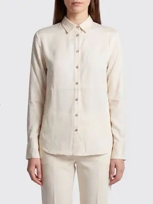 FORTE_FORTE Silk And Cotton Blend Shirt With French Collar - Burnt