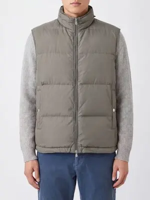 Brunello Cucinelli Padded Nylon Vest With Packable Hood