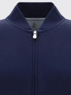 Brunello Cucinelli Silk And Cashmere Zip-up Cardigan With Bomber Collar