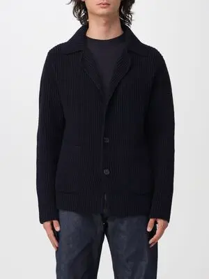 BROOKSFIELD Casual Knit Blazer In Lambswool Blend With Lapels And Patch Pockets - Navy