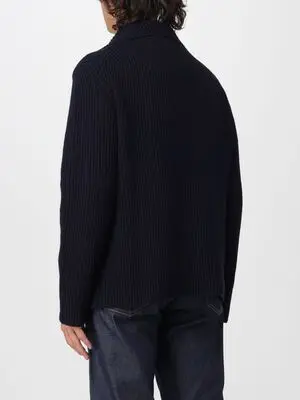 BROOKSFIELD Casual Knit Blazer In Lambswool Blend With Lapels And Patch Pockets - Navy