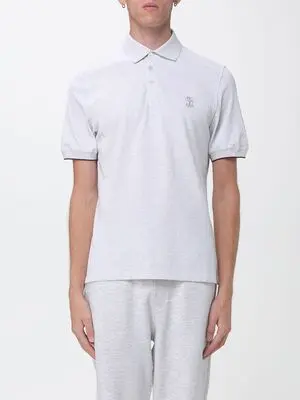 Brunello Cucinelli Short-sleeved Cotton Polo With Embroidered Logo - Ivory