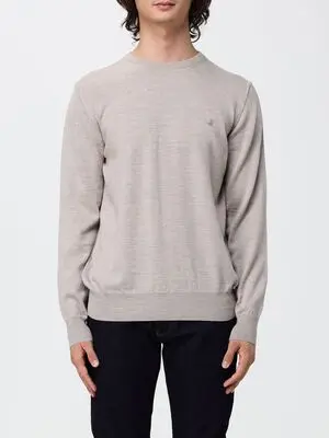 BROOKSFIELD Crewneck Wool Jumper With Long Sleeves And Ribbed Trims - Beige