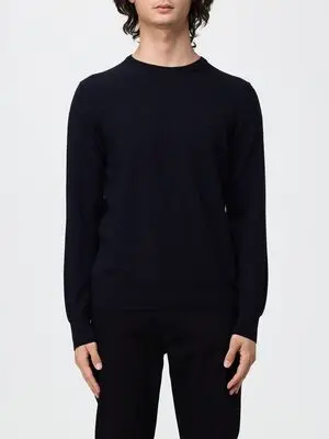 BROOKSFIELD Crewneck Wool Jumper With Long Sleeves And Ribbed Trims - Navy