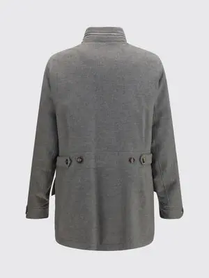 Brunello Cucinelli Single-breasted Short Coat In 100% Cashmere With High Collar
