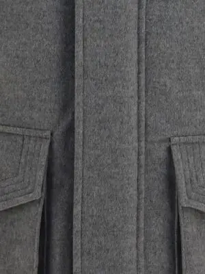 Brunello Cucinelli Single-breasted Short Coat In 100% Cashmere With High Collar