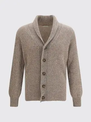 BROOKSFIELD Shawl Collar Ribbed Wool Cardigan With Buttons - Beige